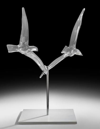 Daum Crystal Figures of Birds in Flight