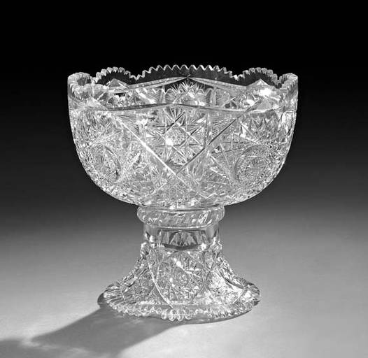 American Brilliant Period Punch Bowl On Stand