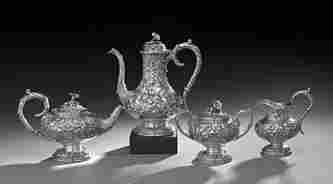 Kirk "Repousse" sterling silver coffee & tea set - Dec 10, 2015 | Alex ...