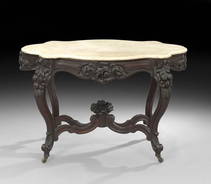 American Rococo Revival Marble-Top Center Table - Oct 09, 2022 | New ...