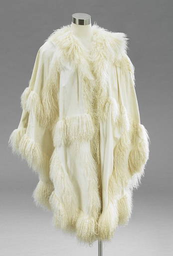 Vintage Ivory Mongolian Lamb And Lambskin Cape