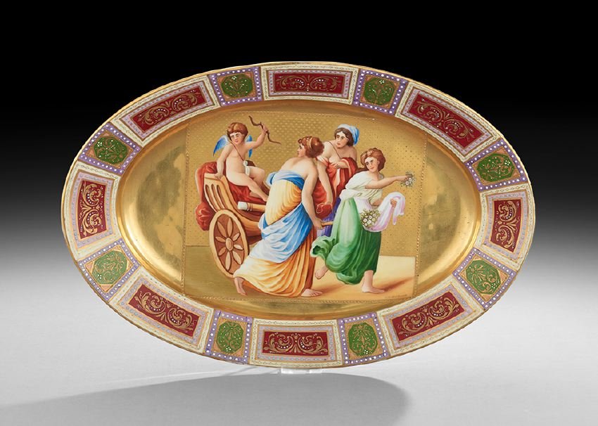 Royal Vienna-Style Hand-Painted Porcelain Platter