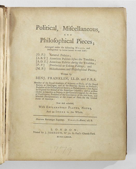 Benjamin Franklin, "works", Two Early Editions
