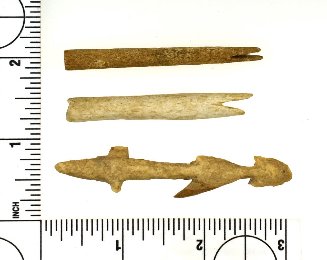 Three Alaskan Bone Harpoon Points