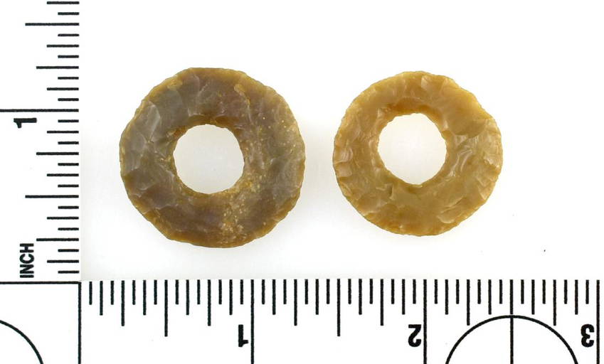 Pair Of Unique Flint Chipped Rings