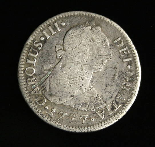 1777 Colonial Spanish 2 Real Silver Coin