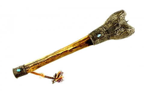 Tibetan Buddhist Chod Kangling Trumpet With Copper Case