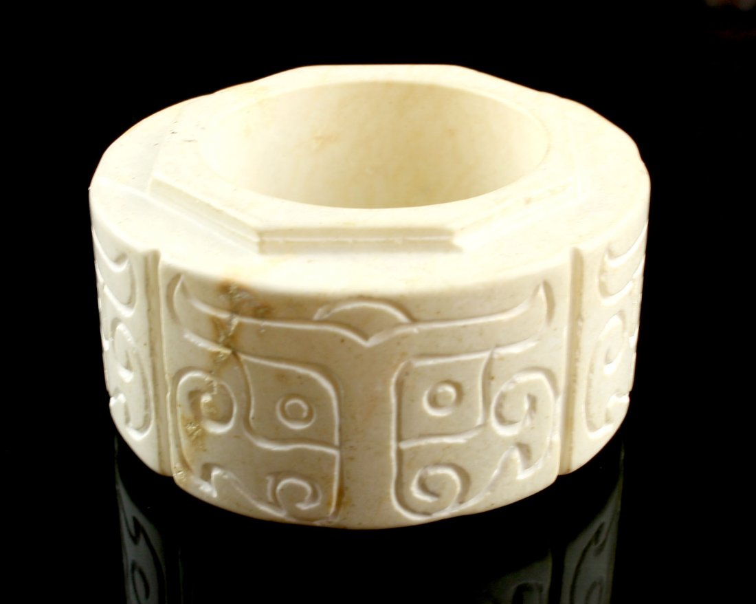 Unique Chinese Old White Liangzhu Culture Style Beast