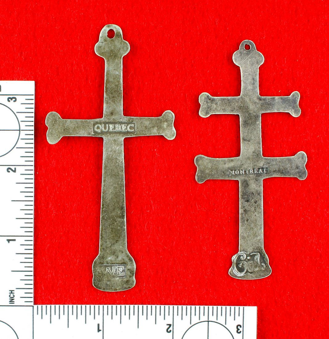 Pair of Provenanced Silver Fur Trade Crosses