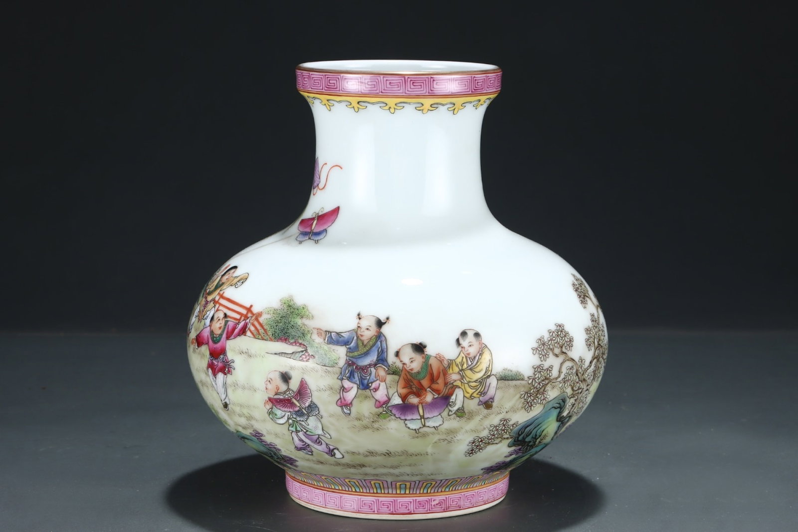 An Exquisite Famille-rose Character And Story Pattern Vase,with Chinese ...