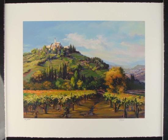 Jennie Tomao Signed Art Print Wine Country Landscape