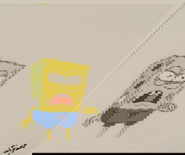 Squinting Eyes Original SpongeBob Animation Art Cel