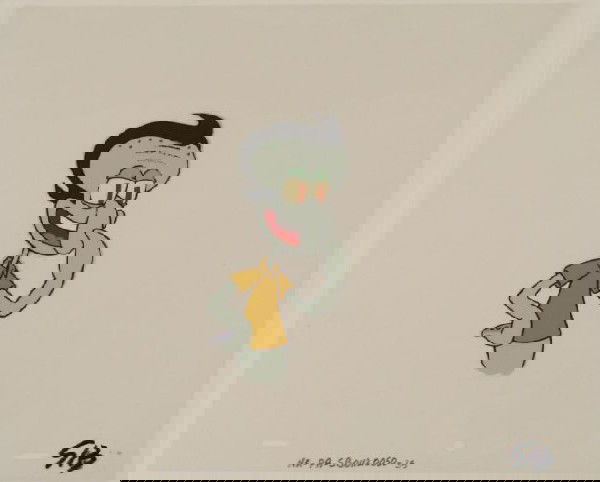 Cel Animation Art Squidward Laughing Original SpongeBob