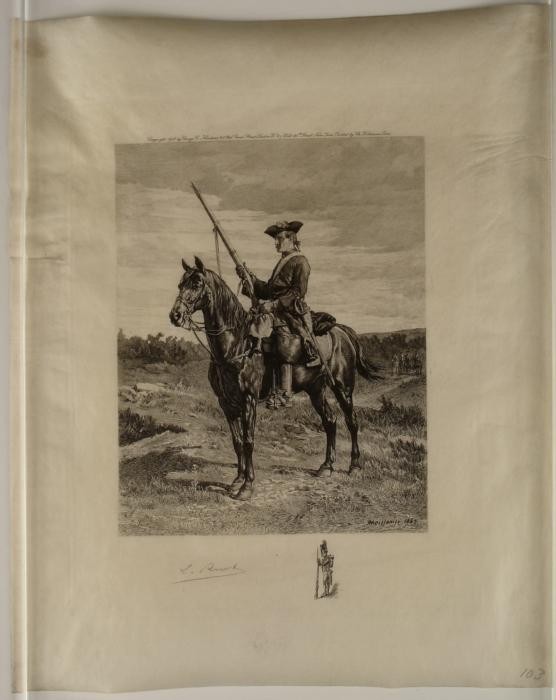 L Ruet Meissonier Signed Original Etching Cavalry 1918