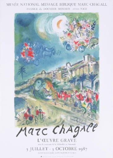 1987 Chagall Lioeuvre Grave, Vue De La Bais Des Anges M