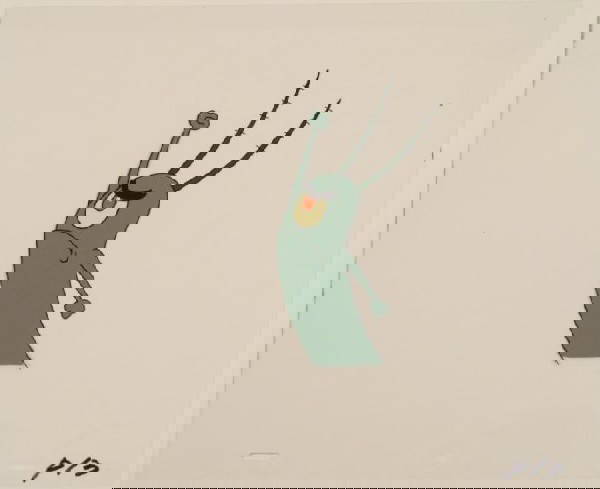 Yellow One Eye Original Production Cel Spongebob Art