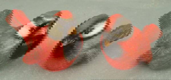 2 Goebel Hummel Red Bird Figurines Cv73, Tmk 5