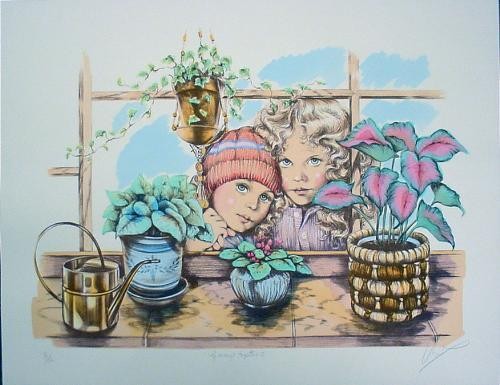 Mary Vickers Signed LE GROWING TOGETHER II Art Print