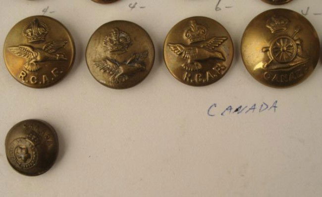 36 Canadian Military Buttons Vintage Collection Canada