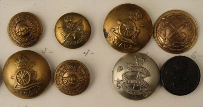 36 Canadian Military Buttons Vintage Collection Canada