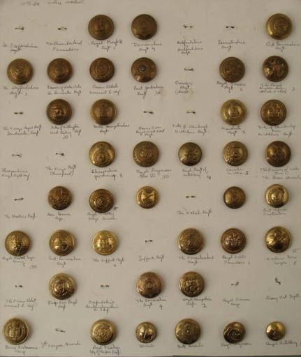 37 British Regiment Military Buttons Antique Collection