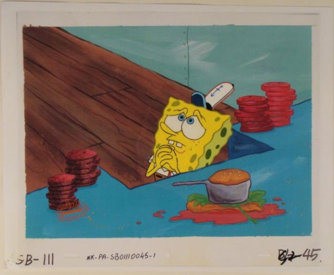 Original Cel Animation A Prayer Background Spongebob