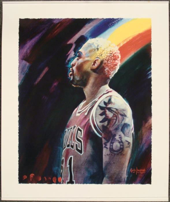 Dennis Rodman Beninati Bulls NBA Art Print Afterglow