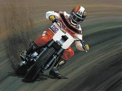 Scott Jacobs Parker Slide Motorcycle Racing Art Print