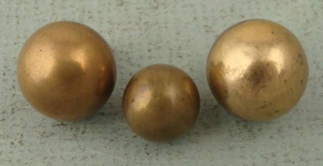 3 Civil War Ball Buttons Scovill Mfg, Allien & Co.