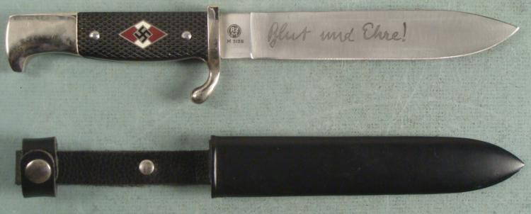 Nazi Rzm M 7/38 Hitler Youth Dagger W/ Scabbard Repro
