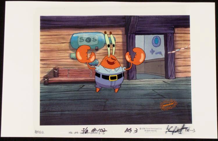 Original Krab With A Plan Spongebob Animation Cel Art