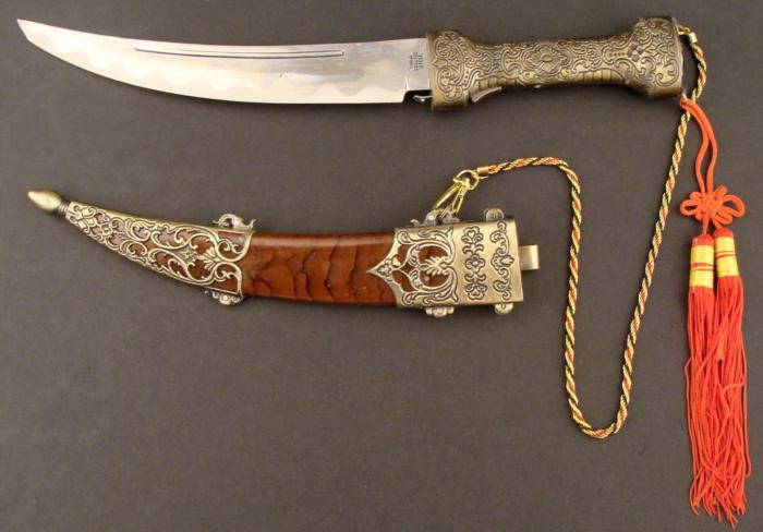 Asian/india Ornate Dagger Curved Steel Chinese Blade
