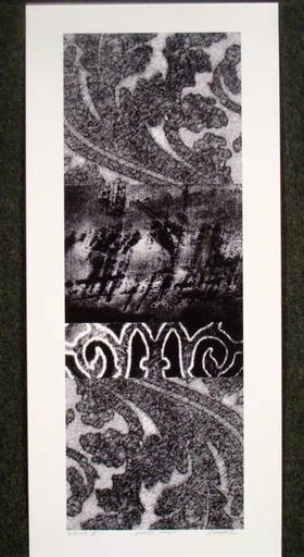 Charles Sabec Signed Abstract Art Print Echo I