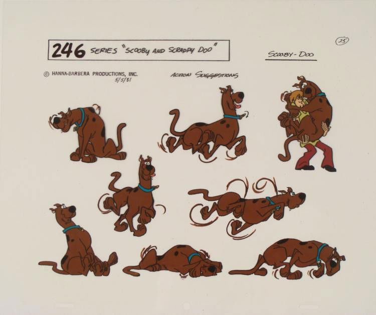 Scooby Doo Action Poses Originl Model Cel Animation Art