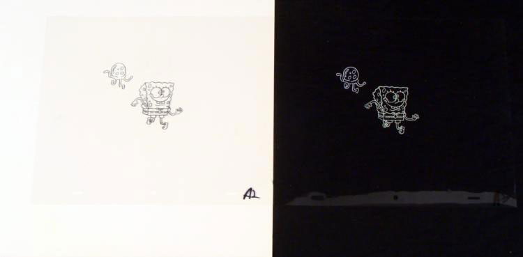 Two Production Doing The Wave Spongebob Original Cels