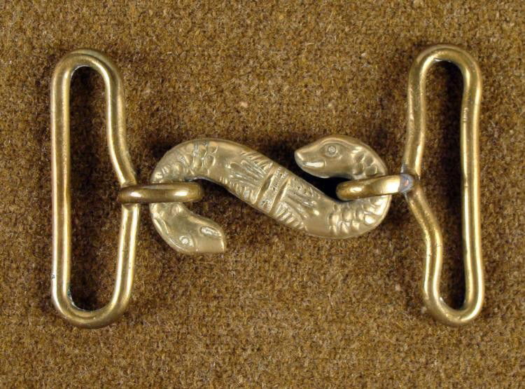 CIVIL WAR/SPAN-AM WAR SNAKE BELT BUCKLE WITH KEEPERS