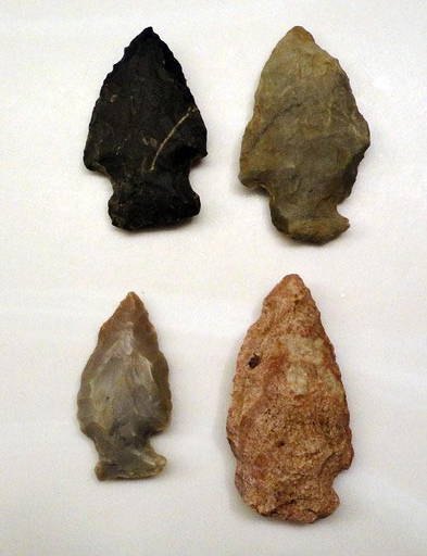 4 Kirk Type Notched Arrowheads North Carolina & Ohio