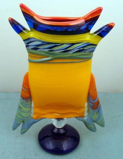 Peter Secrest Art Glass Pillow Form Vase Sculpture