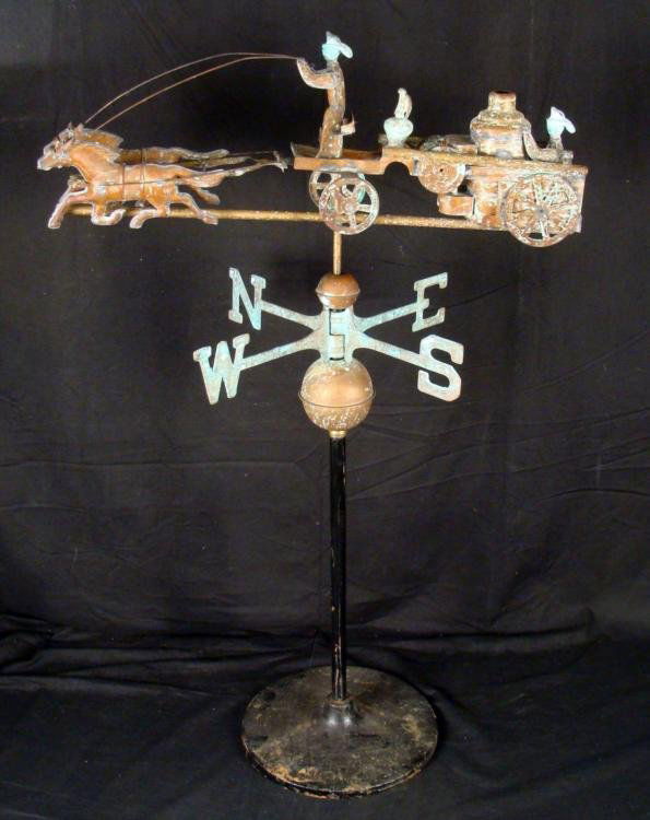 Large Fireman Old Fire Brigade Copper Weathervane