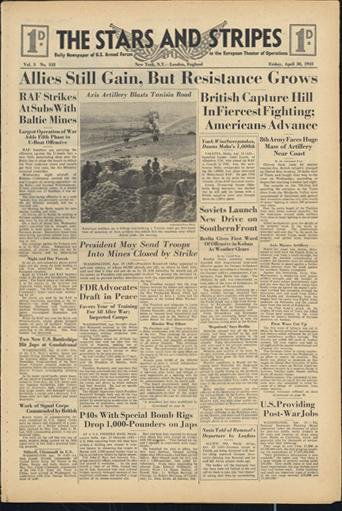 Stars And Stripes Newspaper Dated April 30 1943