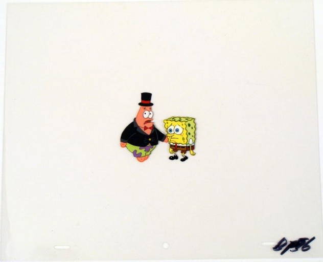 Big Spongebob Original Animation Art Cel Looking Down