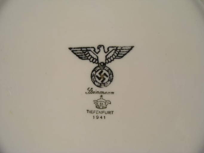 Original 1941 9" Nazi Dinner Plate From A Dining Hall