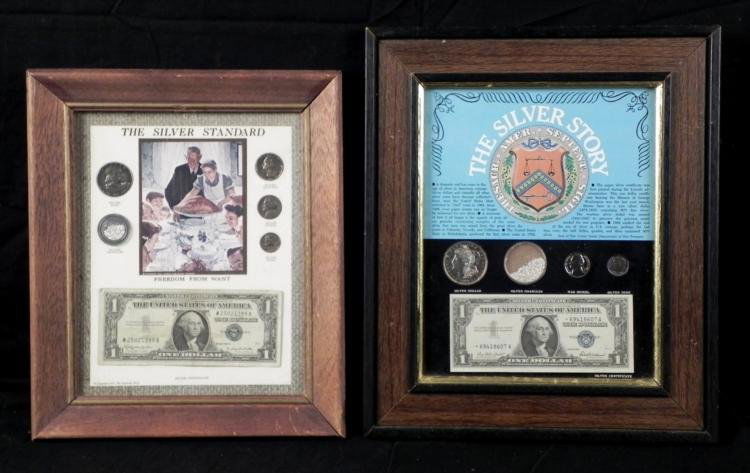 Framed Silver Standard And The Silver Story Coins