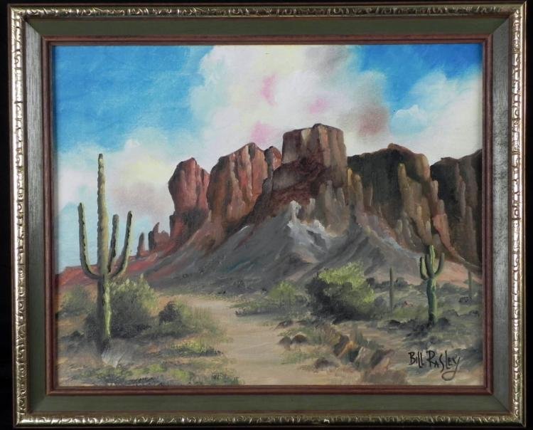 Bill Rasley Original Painting Western Landscape Framed