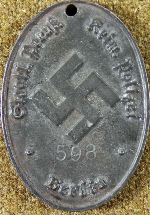 Nazi Repro Police Gestapo Badge German