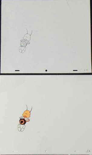Leaving Bee Original Production Cel Cheerios Drawing