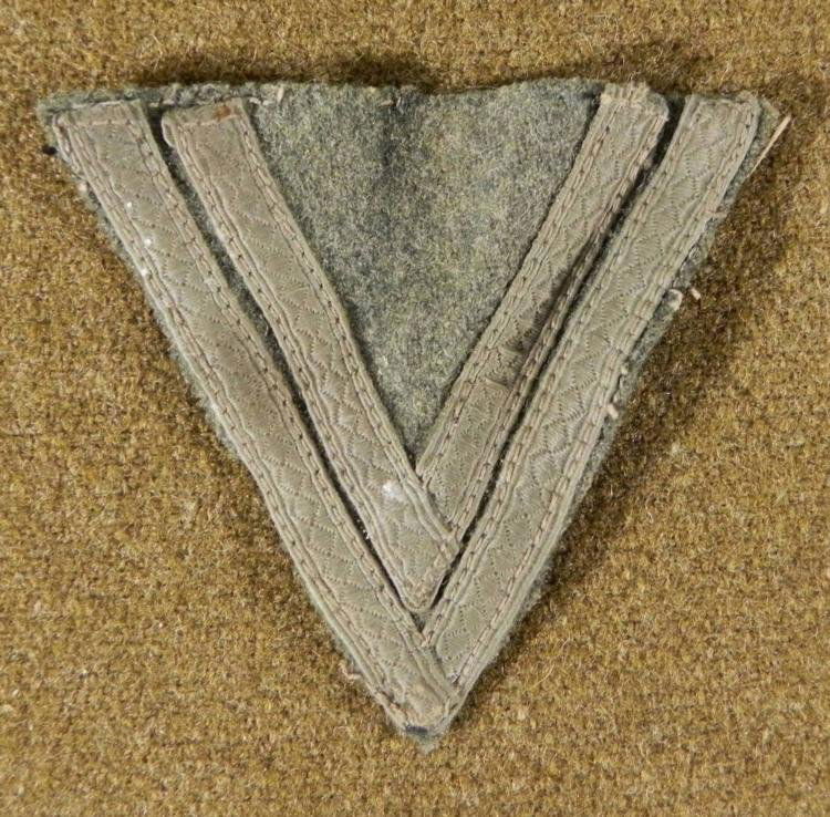NAZI RANK CHEVRONS ON WEHRMACHT WOOL -ORIGINAL