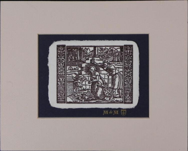 Marque De Martin Medieval Woodblock Print Nativity