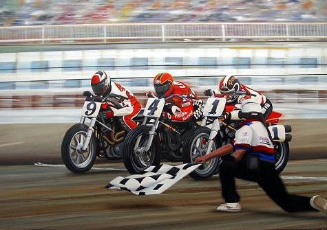 TRIPLE THREAT Motorcycle Racing Race Scott Jacobs Art