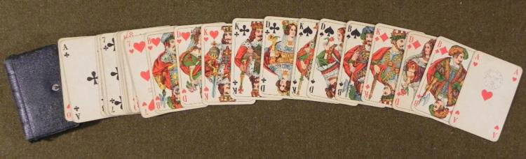 Orig Nazi Playing Cards W/swastika Stamp, In Case